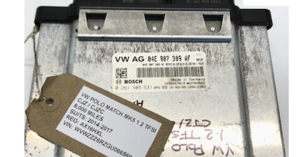 2016 VOLKSWAGEN POLO MK5 14-17 MATCH 1.2 TSI ECU ECM PCM MODULE UNIT ...
