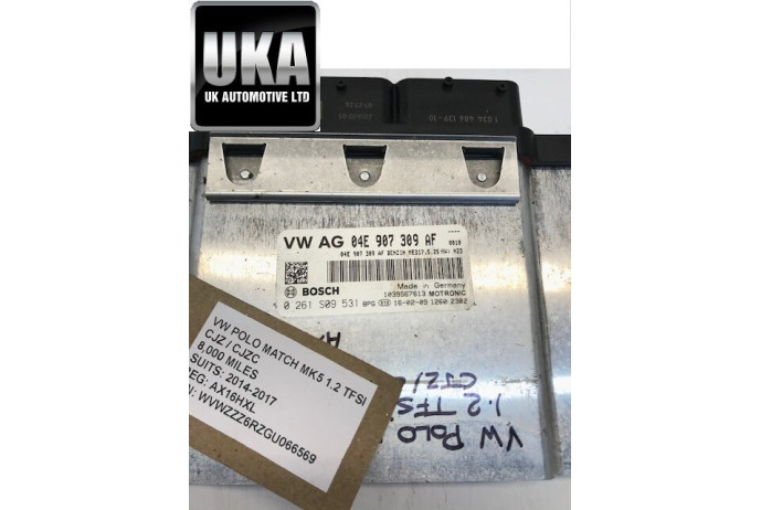 2016 VOLKSWAGEN POLO MK5 14-17 MATCH 1.2 TSI ECU ECM PCM MODULE UNIT ...